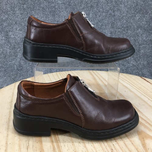 Josef Seibel Shoes Womens 37 Front Zipper Loafers Brown Leather Casual ...