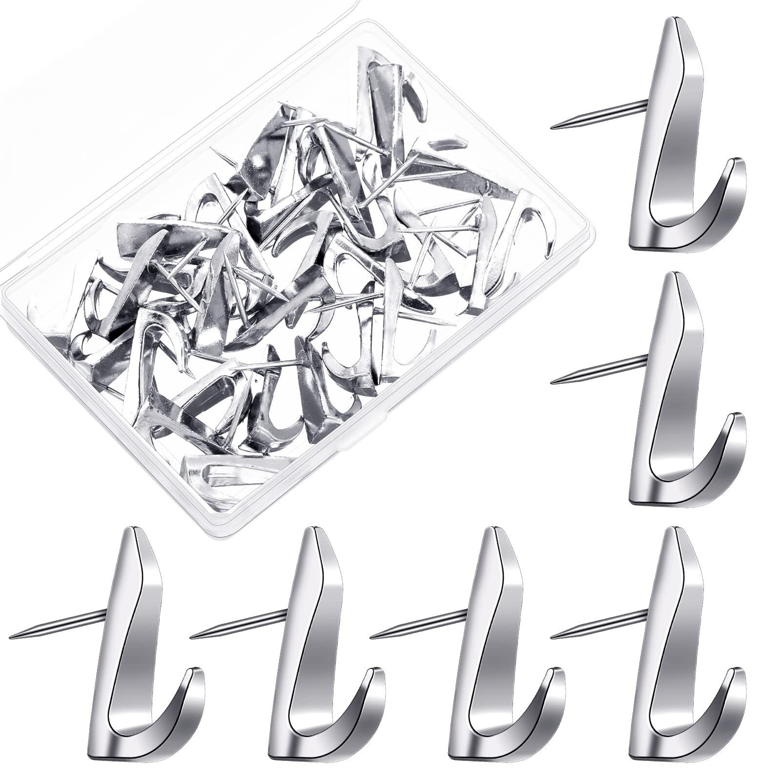 30 Pieces Metal Push Pin Hangers 20 lbs Picture Hooks Zinc Alloy Thumb ...
