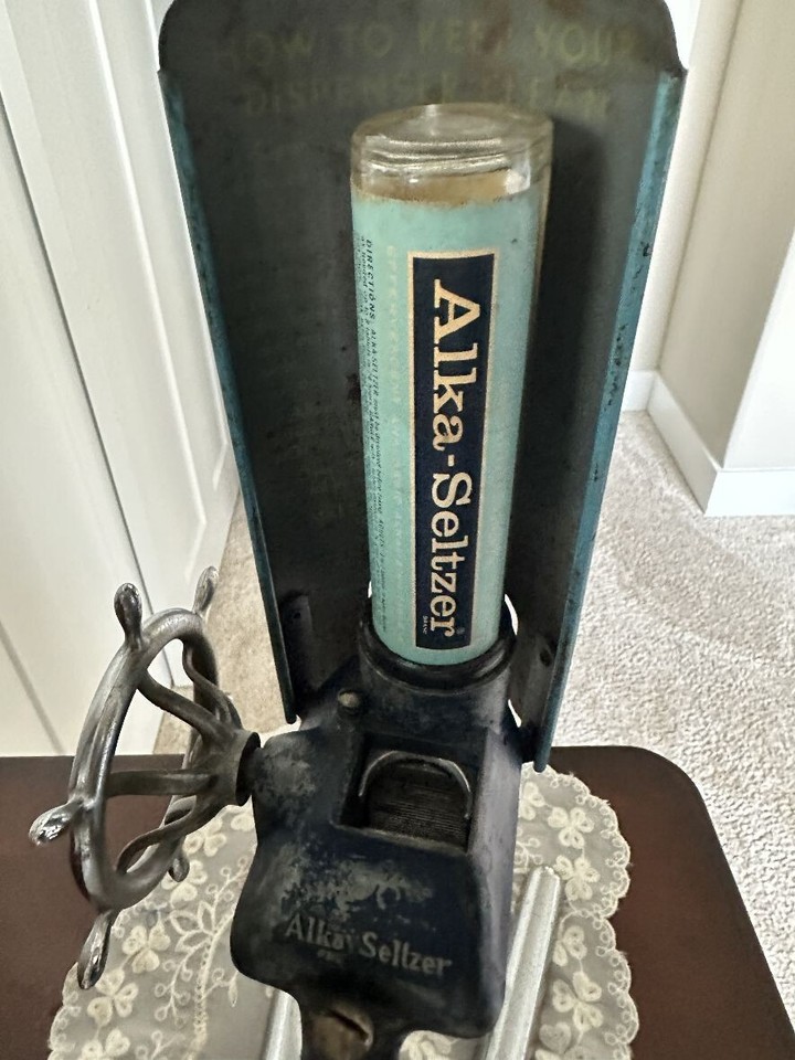 Vintage ALKA SELTZER PHARMACY SODA FOUNTAIN GRINDER DISPENSER MACHINE | eBay