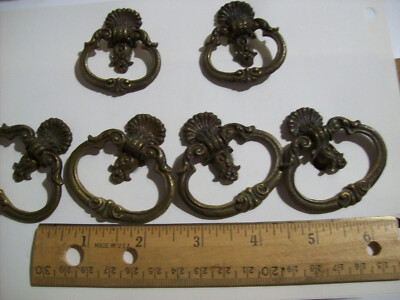 Drawer Pulls - Vintage Antique Brass Drawer Pulls - 3