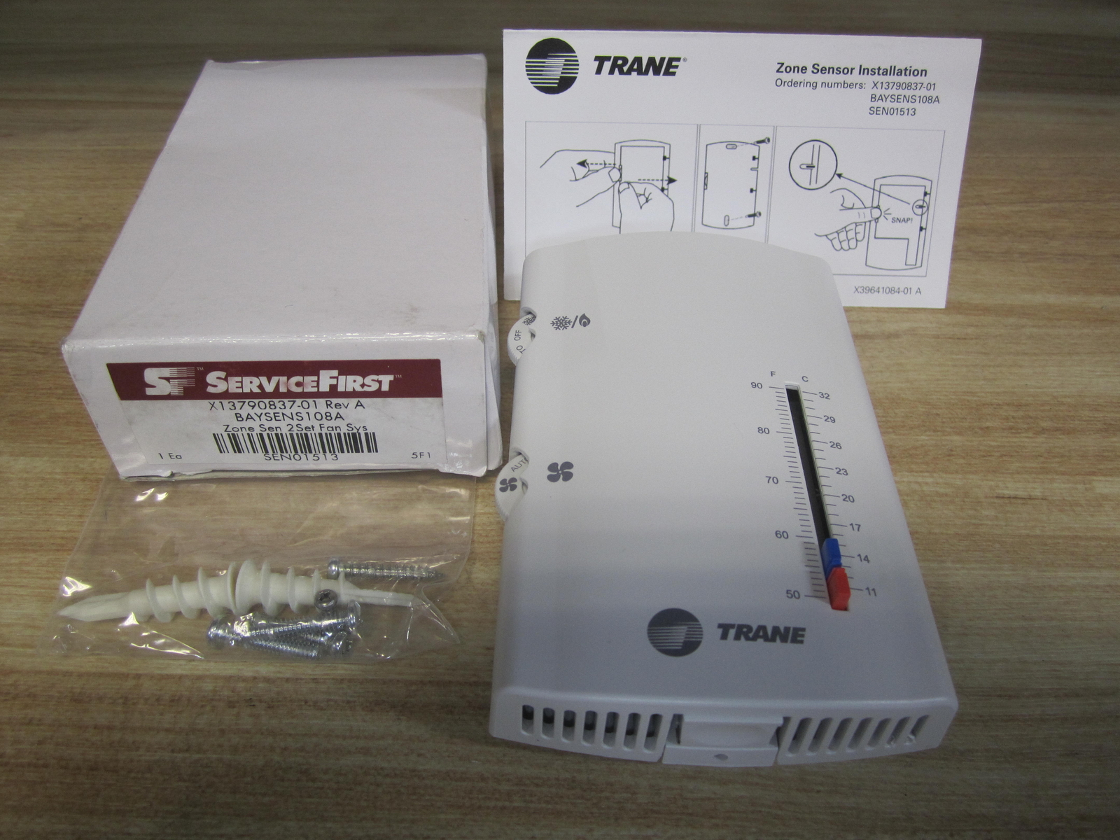 Trane X13790837-01 Wired Zone Sensor Baysens108a Sen01513 for sale ...