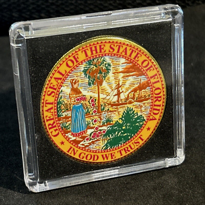 Great State of FLORIDA State Seal Colorized Collectible Challenge Coin ...