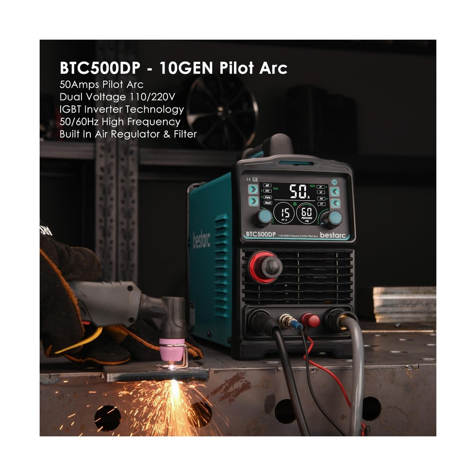 Plasma Cutter, Pilot Arc [Air Sensor Technology] 110/220V BTC500DP 10th ...