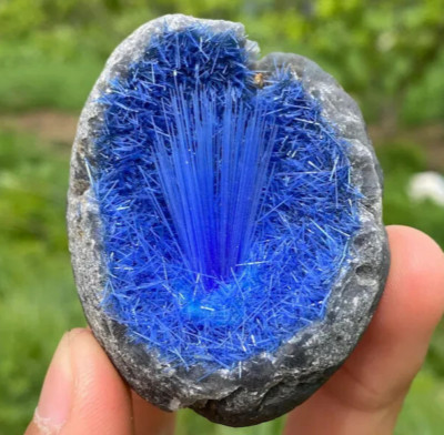 Natural Raw Blue Copper Ore Magnetite Goethite Mineral Cluster Geode ...