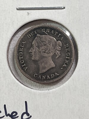1880-H Canada 5 Cents Small Silver Coin Scratched | eBay
