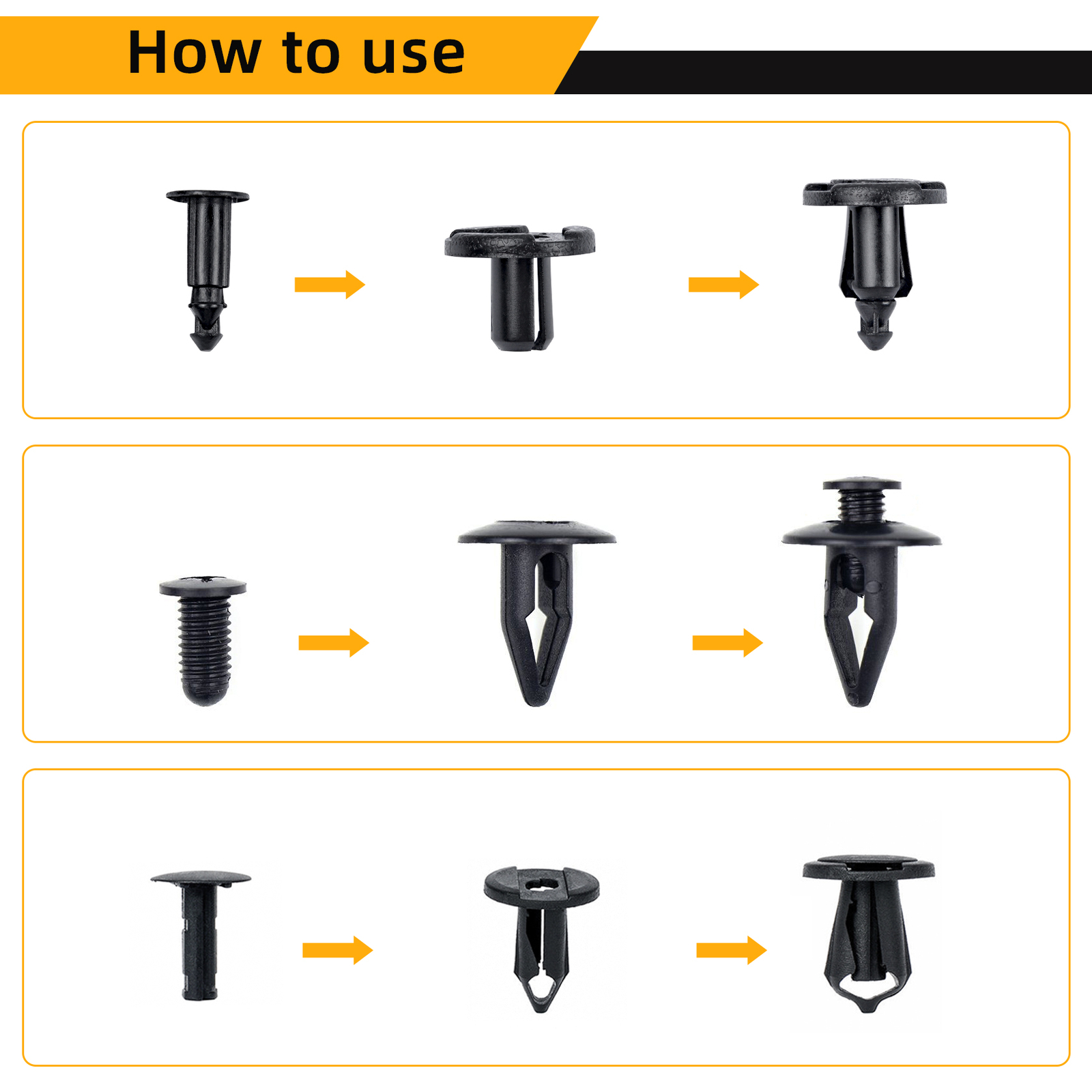 121x Plastic Rivets Fastener Fender Bumper Push Clips Bumper Fit Acura ...