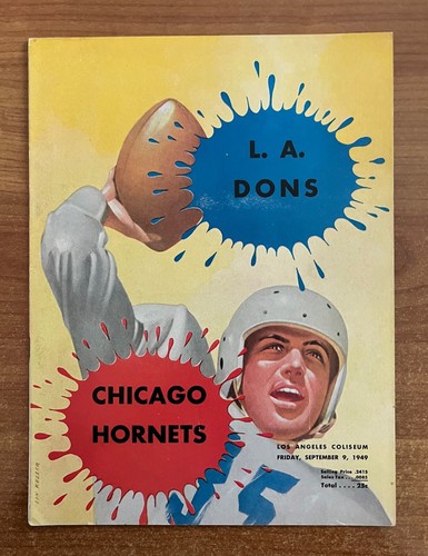 vintage 1949 AAFC CHICAGO HORNETS @ LOS ANGELES DONS FOOTBALL PROGRAM ...
