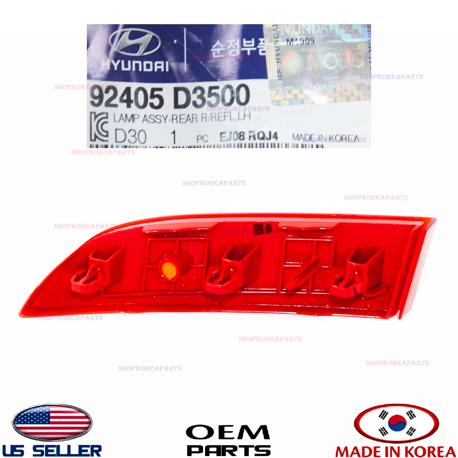 Genuine OEM HYUNDAI TUCSON Rear Bumper Left Lamp Reflector Panel 92405 ...