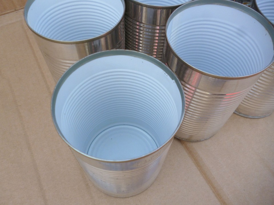 15X Empty Tin Cans White inside (Non Ring-pull) Art & Crafts Plant pots ...