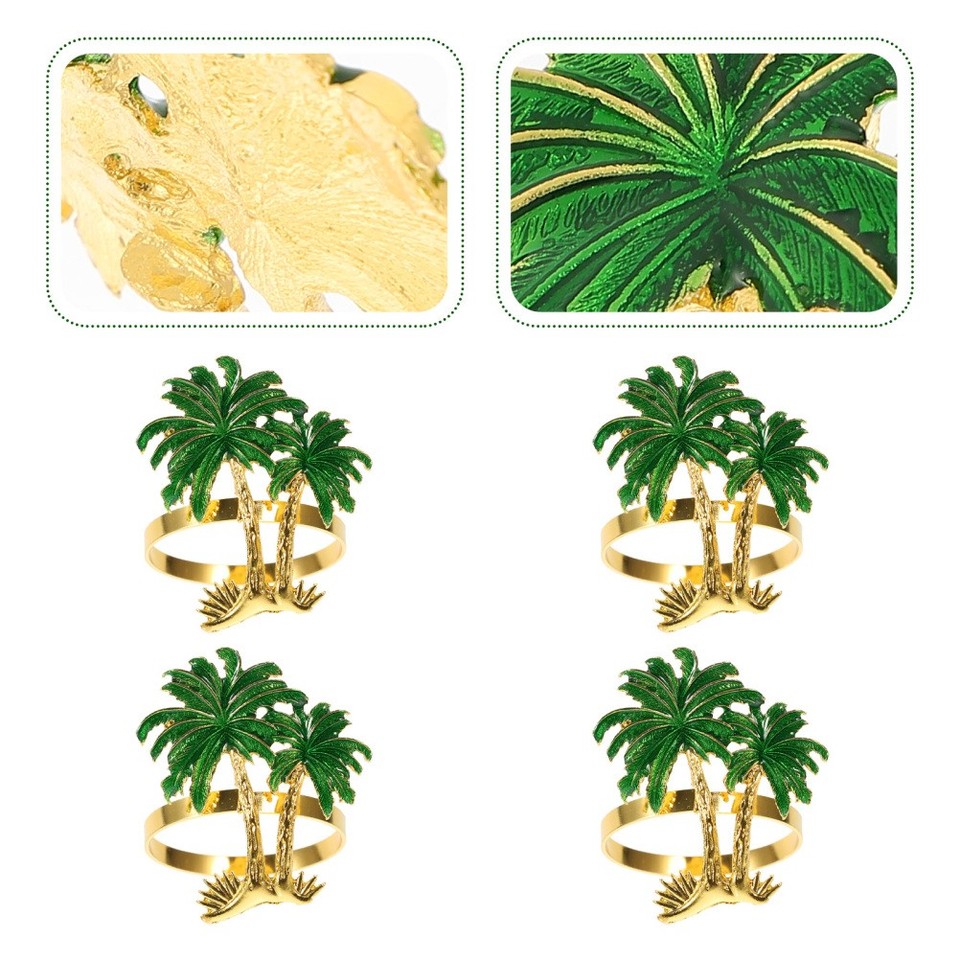 4pcs Banquet Napkin Delicate Napkin Buckles Hawaiian Party Buckles ...