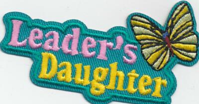 Girl Blue LEADER'S DAUGHTER Fun Patches Crests Badges SCOUT GUIDES ...