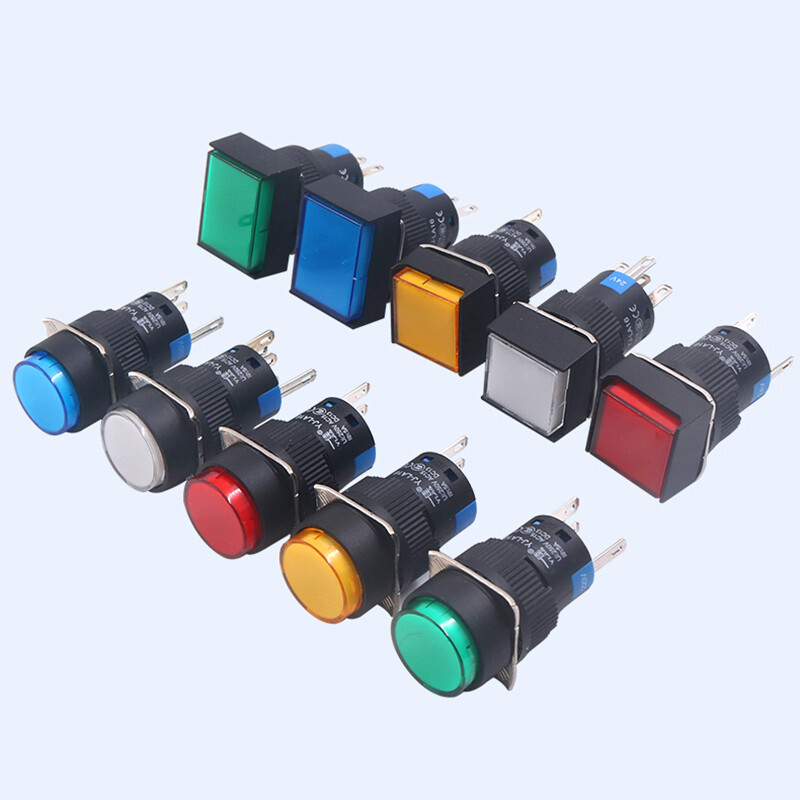 YIJIA LA16 Momentary Push Button Switches Light LED ON OFF 12V 24V 220V ...
