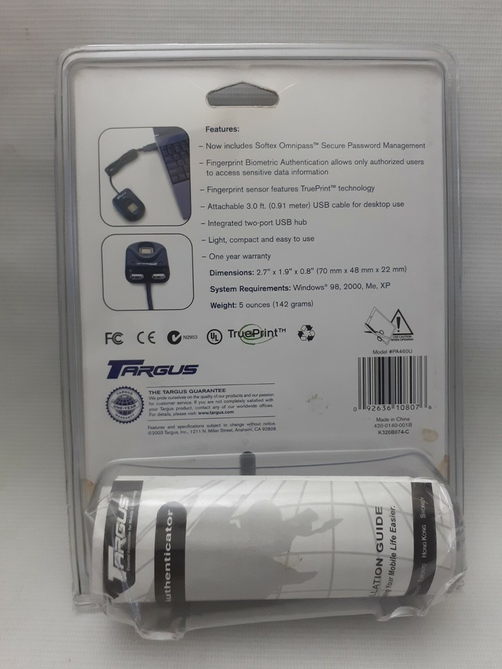 Targus Defcon Authenticator Fingerprint Security System USB Hub | eBay