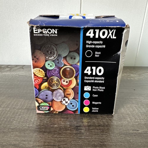 Genuine Epson 410XL 5 Pack Ink Cartridges Black & Standard Colors Combo ...