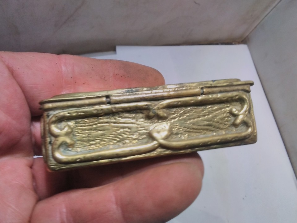 Brass Box Vintage Item Wood & Rope Design Snuff / Trinket ?? | eBay UK