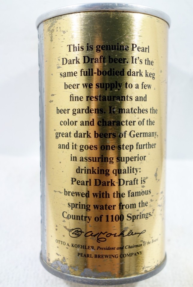 Pearl Dark Draft Early Lift Ring Pull Open Pull Tab Beer Can Bottom ...
