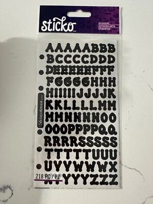 Sticko Autocollant Dimensional Sticker Black Dot Letters 218PC Upper ...