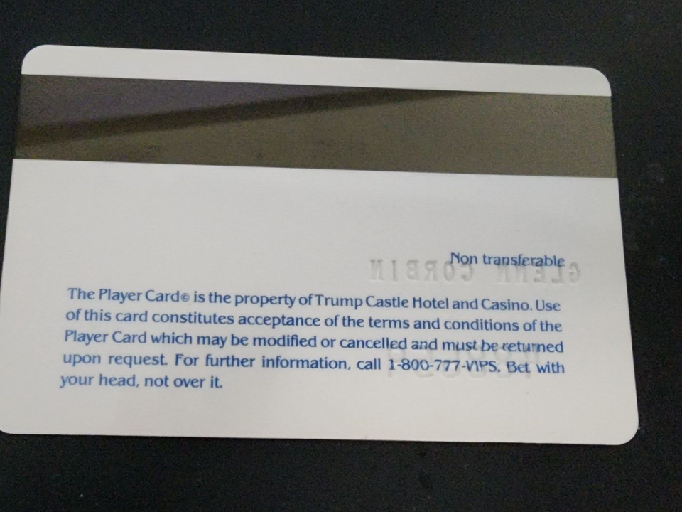 The Player Card Trump Castle Hotel and Casino Atlantic City NJ Donald J ...