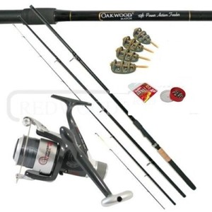 Match/Carp Fishing Feeder/Quiver Rod & Reel + Line Feeders Hooks ...