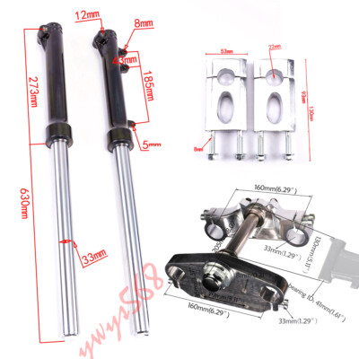 33mm Front Fork Shock Suspension Handlebar Triple Tree Clamp Riser For ...