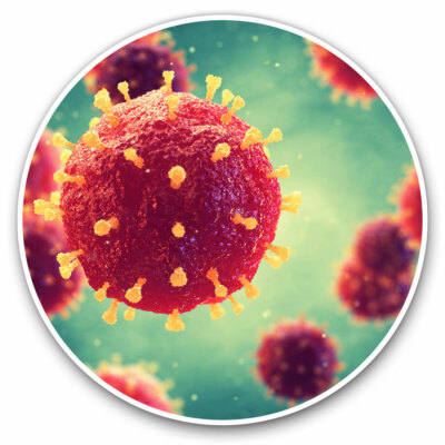 2 x Vinyl Stickers 10cm - 3D Pathogenic Virus Biology Cool Gift #13192 ...