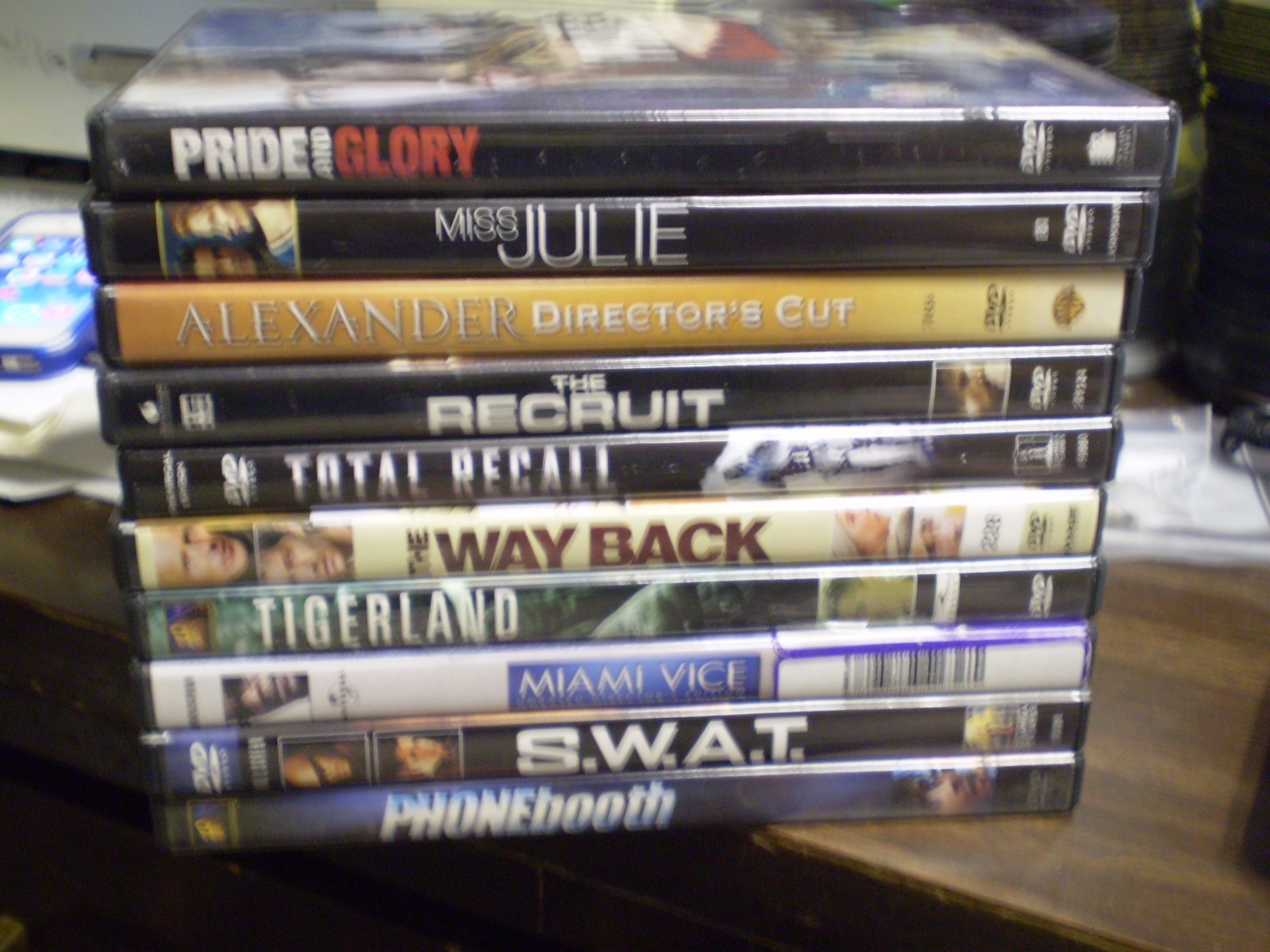 (11) Colin Farrell DVD Lot: Total Recall Phonebooth SWAT Miss Julie ...