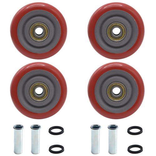 3.5 Inch Push Cart Wheels 4 Packs Heavy Duty PU Plate Caster Wheels ...