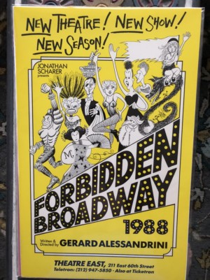 Forbidden Broadway - Rare Off Broadway Window Card - 14x22 & Super Rare ...