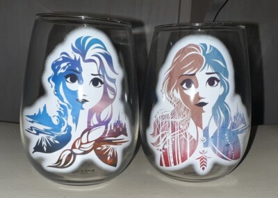 Disney Frozen ll Anna & Elsa Drinking Glasses 18oz Open Package But New ...