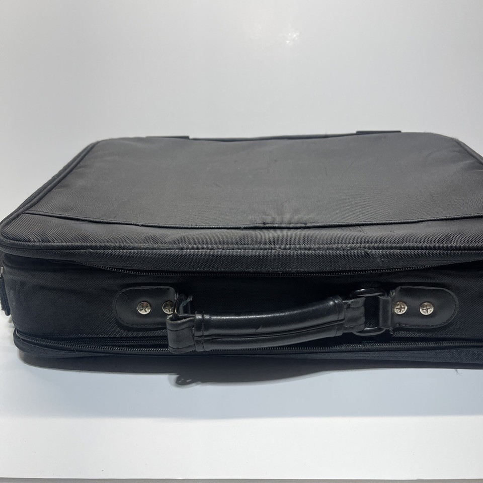 Port Noteworthy Executive Canvas And Leather black Briefcase Laptop ...