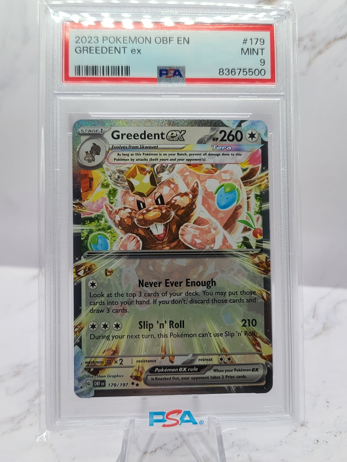 Pokémon TCG Greedent ex Sv03: Obsidian Flames 179/197 Holo Double Rare ...