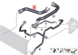 Genuine BMW F07 F07N F10 F10N F11 F11N Radiator Coolant Hose OEM ...