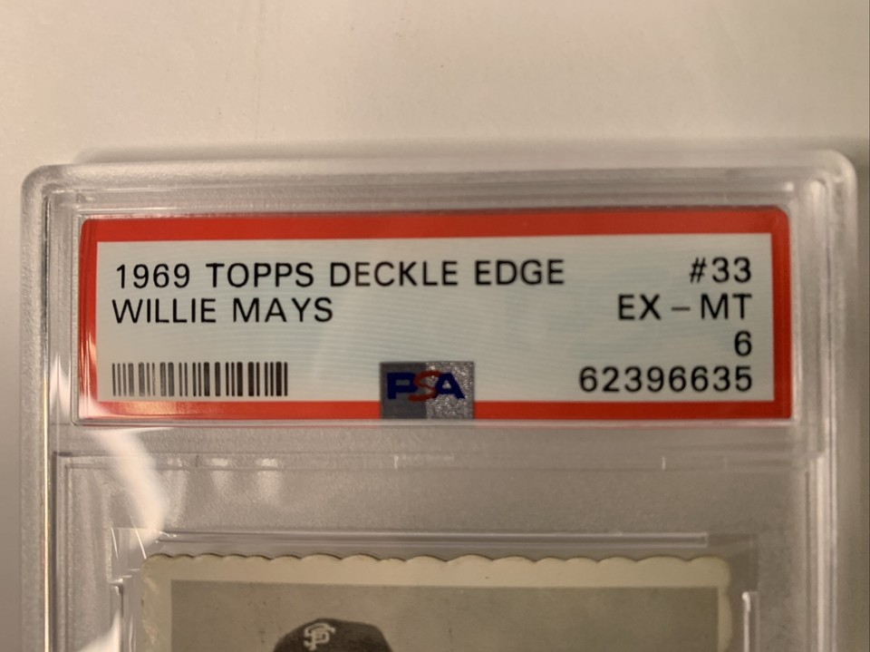 Willie Mays 1969 Topps Deckle Edge #33 PSA 6 Ex-MT Rare HOF #1 SF ...