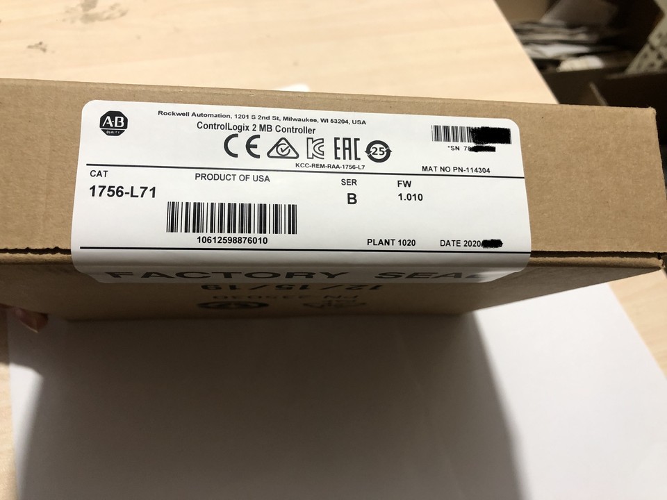 New Sealed Original AB 1756-L71 /B CompactLogix 2MB Controller ...