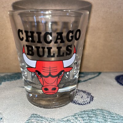 Chicago Bulls Shot Glass Red Black White Logo Hunter Barware NBA | eBay