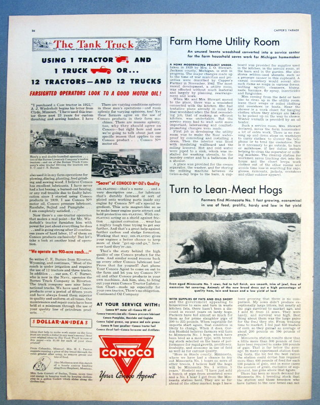 Original 1946 Conoco Ad Endorsed by A J Wiederholt of Clyde Missouri | eBay