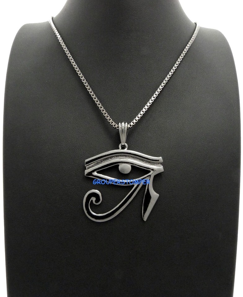 Eye Of Ra Necklace New Pendant 24 Inch Box Link Chain Egyptian ...