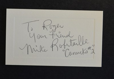 Mike Robitaille Canucks #2 1975 signed auto autograph on note index ...