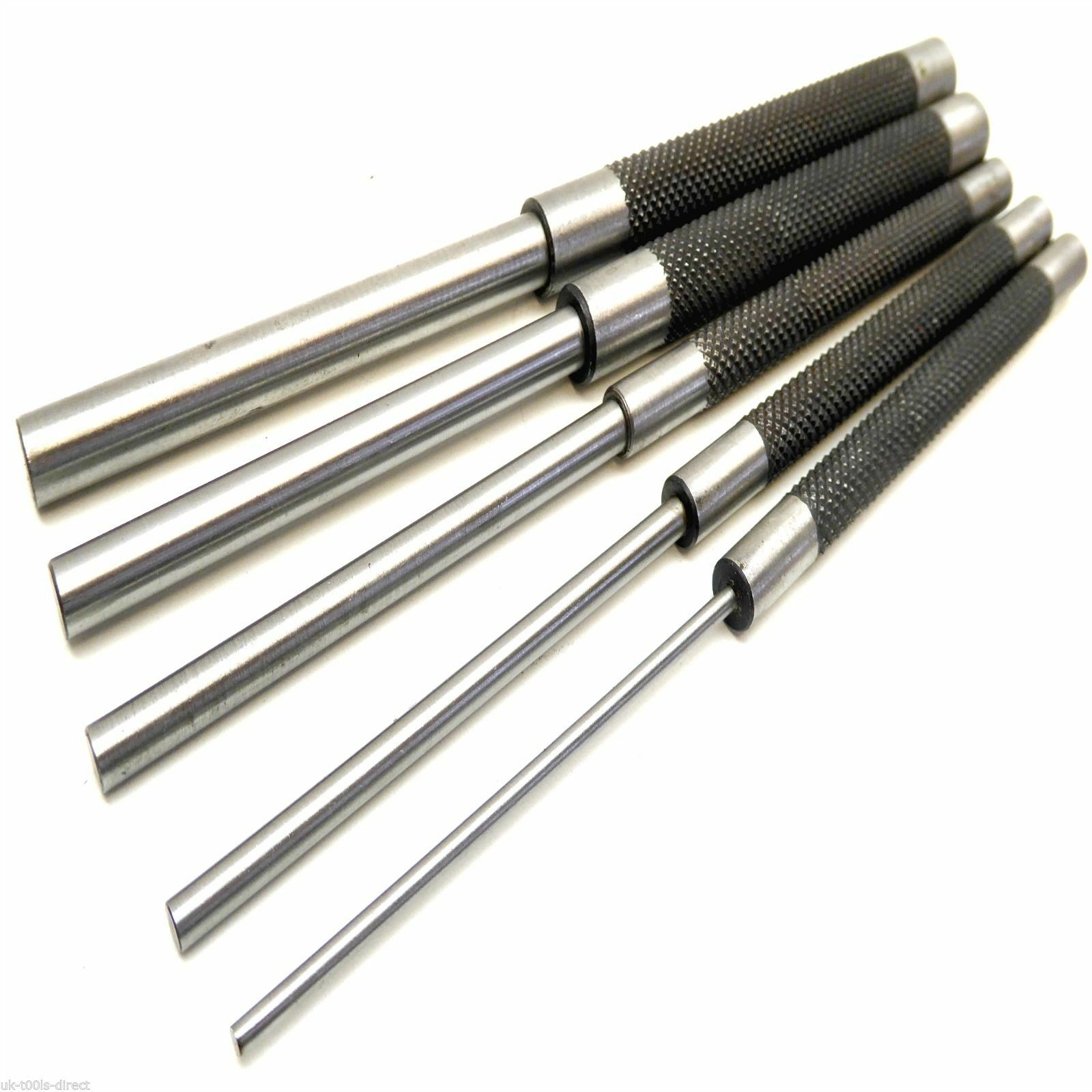 5Pc LONG HEAVY DUTY STEEL 8" PARALLEL PIN PUNCH FLAT CENTRE 3mm - 9mm ...
