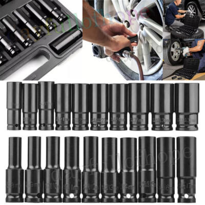 20X 1/2" Deep Impact Socket Set Drive Long Reach Thin Wall Metric ...