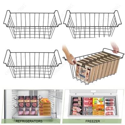 4x Freezer Wire Baskets Kitchen Storage Organizer For Chest and Upright ...