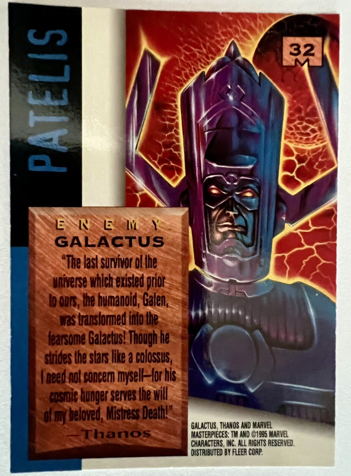GALACTUS Card #32- DIMITRI PATELIS - Marvel Masterpieces (1995 ...