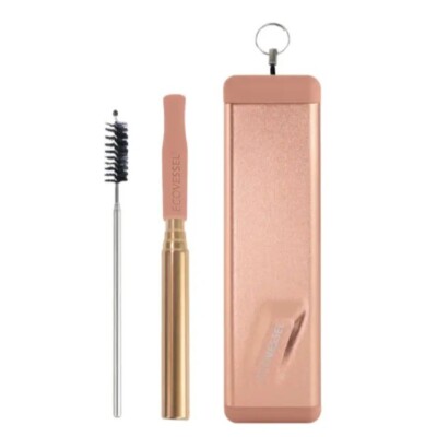 EcoVessel QUICKSTRAW Telescopic Straw 3pc. Set Rose Gold (4 pack) | eBay