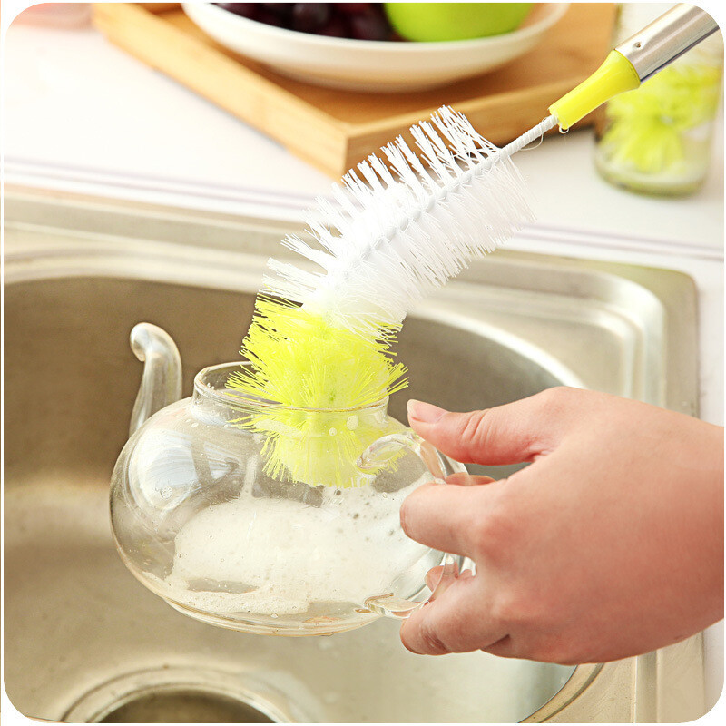 Long Handle Bottle Cup Cleaning Brew Scrubbing Kitchen Cleaner Washer ...