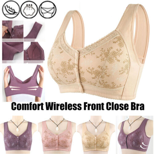 Push Up Bra Women Front Closure Wireless Lingerie Bras Vest Bralette ...