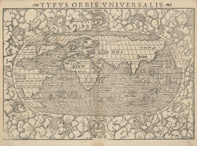 Typus Orbis Universalis. World. America. Terra Florida. MÜNSTER 1572 ...
