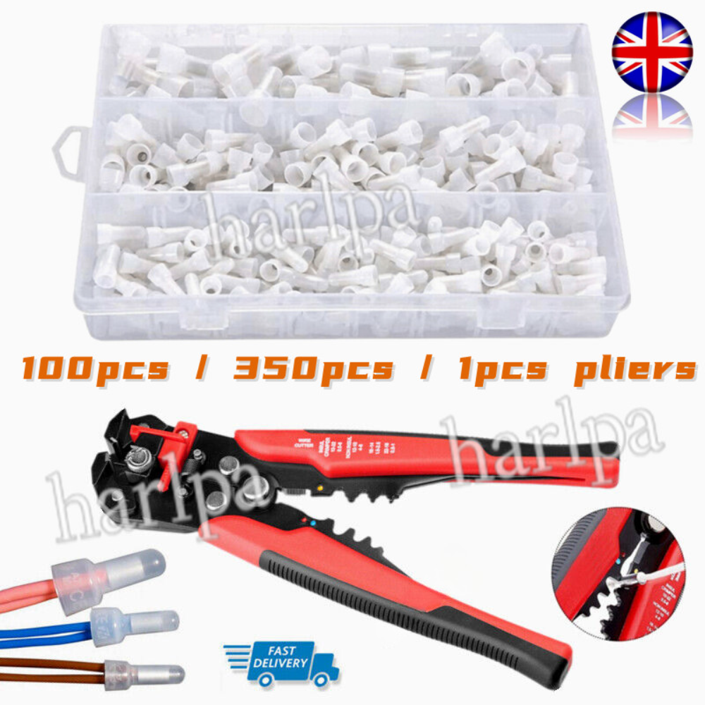 100/350Pcs Copper Core Nylon Terminals Closed End Crimp Caps Wire ...
