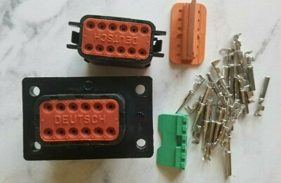 Black Deutsch DT Series 12-Pin Flange Connector Kit 14-16AWG EZ crimp ...