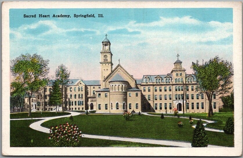 Vintage Springfield, Illinois Postcard "Sacred Heart Academy" School ...