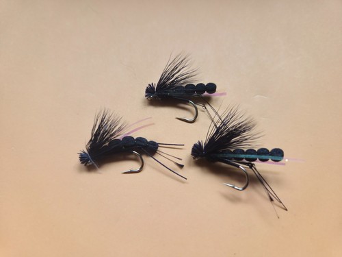 3 x Black Foam Daddy Fly Fishing Dry Trout Flies | eBay UK